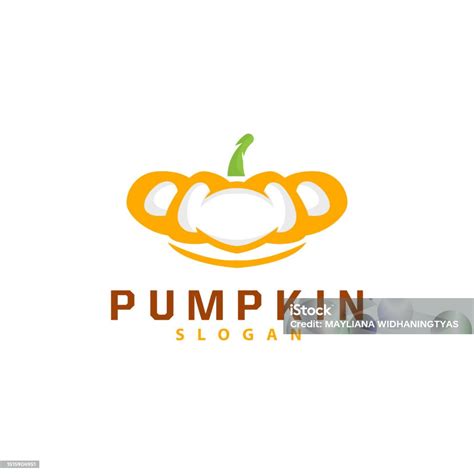 호박 로고 호박 벡터 건강한 야채 과일 농부 프리미엄 간단한 할로윈 과일 디자인 브랜드 라벨 기호 일러스트레이션 10월에 대한 스톡 벡터 아트 및 기타 이미지 Istock