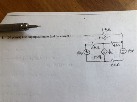 Solved 5 20 Points Use Superposition To Find The Current