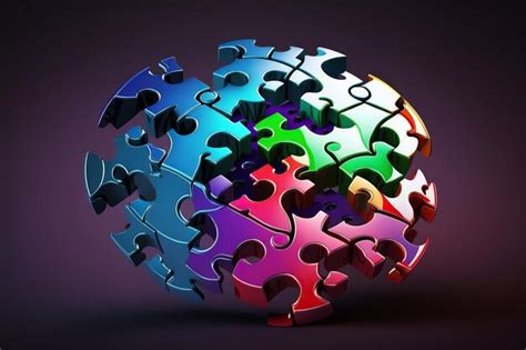 Premium AI Image Ai Generated Illustration Colorful Jigsaw Puzzle