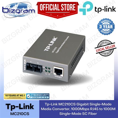 Tp Link MC CS Gigabit Single Mode Media Converter Mbps RJ To M Single Mode SC Fiber