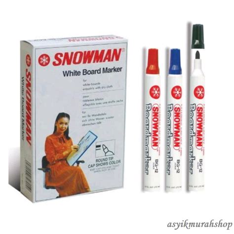 Jual Snowman Spidol Boardmarker Bg 12 Black Blue Red Spidol Whiteboard Snownam Bg 12 Hitam