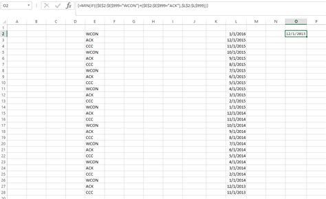 Excel Find Earliest Date For Two Different Strings In The Same Column Stack Overflow