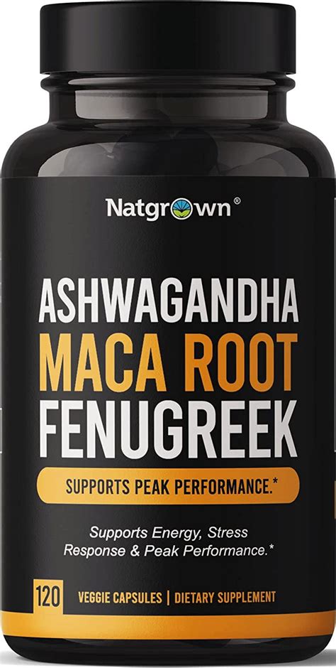 Ashwagandha Maca Root Fenugreek Extract Capsules Supplement For Men