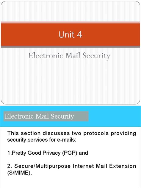 Unit 4 Electronic Mail Security Pdf Cryptography Encryption