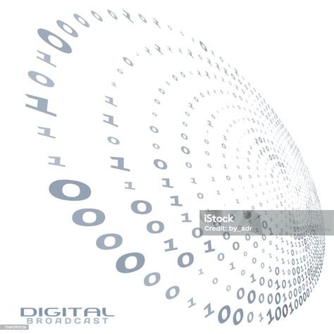 Digital Broadcast Binary Code Circle Vector Graphics Stock Illustration