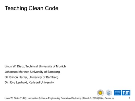 Pdf Teaching Clean Code