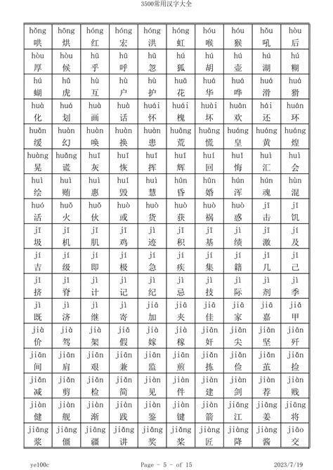 3500常用汉字大全带拼音下载15页其他教育资料果子办公