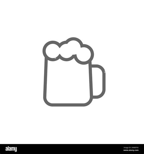 Beer Glass Line Icon Graphic Resource Template Vector Illustration