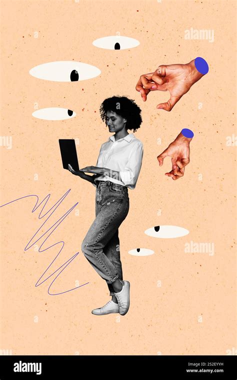 Composite Trend Artwork Sketch Image Photo Collage Of Eye Watch Cyberspace Hacker Illustration