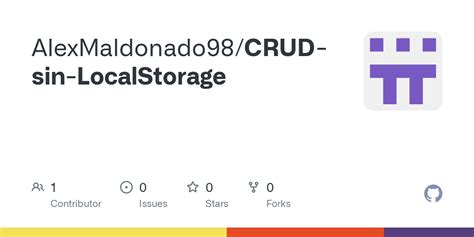 GitHub AlexMaldonado98 CRUD Sin LocalStorage