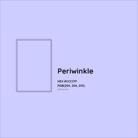 Periwinkle Complementary Or Opposite Color Name And Code Ccccff