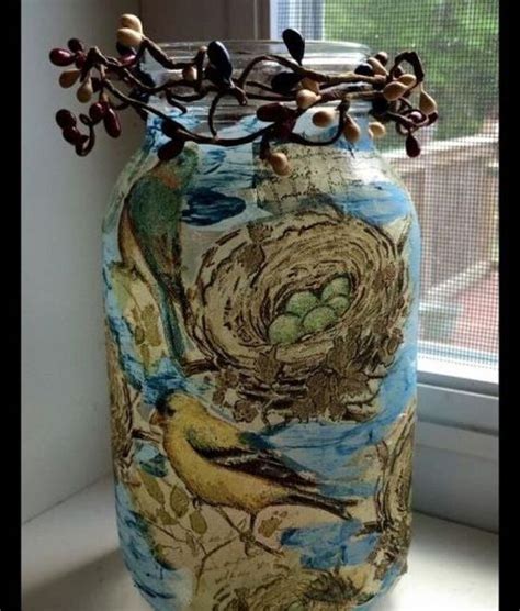 Decoupaged Glass Jars Hometalk