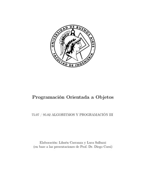 apunte 1 programación orientada a objetos pdf objeto informática