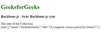 Backbonejs Sync Backbonesync Function Geeksforgeeks