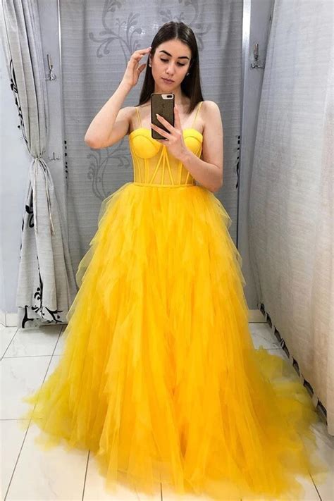Hot Pink Tiered Tulle A Line Floor Length Prom Dress Sp832 Simidress