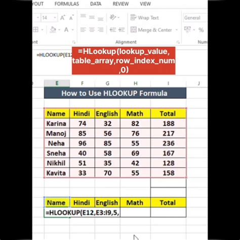 Excel Hlookup Formula Simple And Easy Explanation 🤔💥 Exceltips