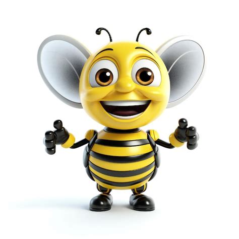 Premium Ai Image Bumblebee Mascot Smiley Face Cartoon On White Background