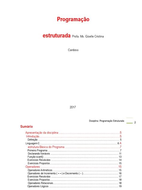 Apostila De Programação Estruturada Pdf
