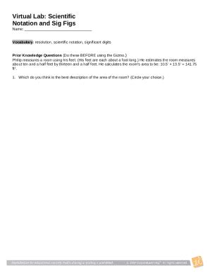 Per 4 Gizmos Sci Notation Sig Figs Babe Exploration Doc Template PdfFiller