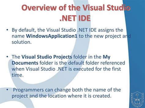 PPT Introduction To The Visual Studio NET IDE LAB PowerPoint Presentation ID