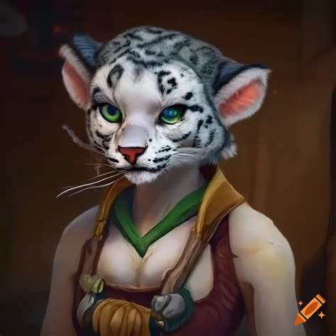 Illustration Of A Mystical Tabaxi Druid In A Medieval Town On Craiyon