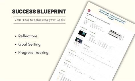 Success Blueprint Goal Setting For Free By Anica Kurzbach Productivity Notion Template