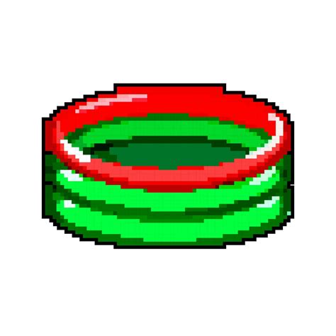 Vacation Inflatable Swimming Pool Game Pixel Art Vector Illustration