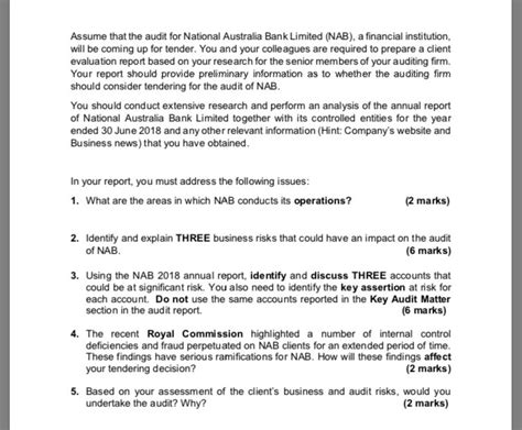 Acc3aud Auditing And Assurance Report Writing Assessment Answer My Assignment Bank