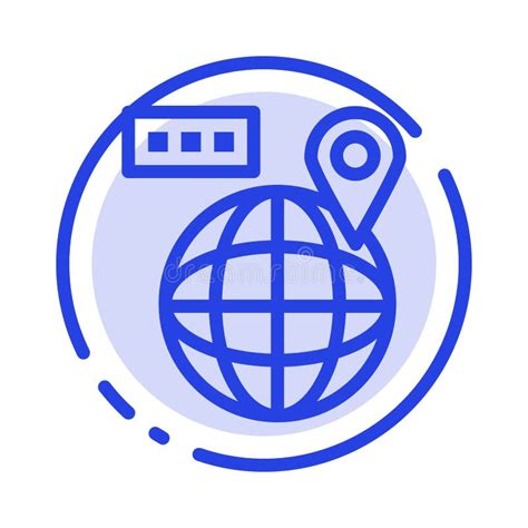 World Map Navigation Location Blue Dotted Line Line Icon Stock Vector Illustration Of Icon