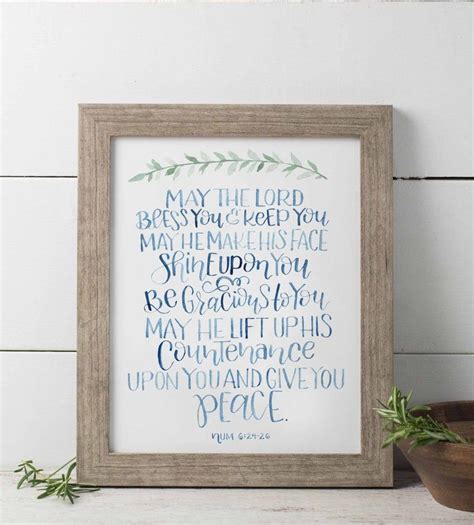 May The Lord Bless You And Keep You Watercolor Print Etsy