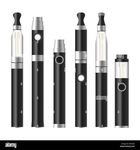 Vape Pen Electronic Cigarette Set Colorful Vector E Cigarette Pen