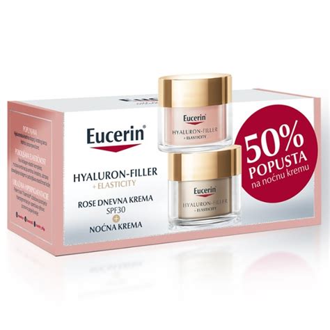 EUCERIN BOX HYALURON FILLER ELASTICITY DNEVNA KREMA SPF30 ROSE 50ML