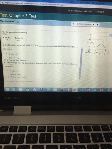 Solved Use The Graph To Find The Following Limits Limx