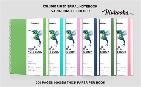 Amazon HIUKOOKA Spiral Notebook A College Ruled Notebooks For Work Pages Notebook