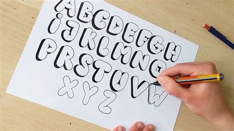How To Draw Bubble Letters Easy Step By Step Tutorial 2019 Bubble Drawing Hand