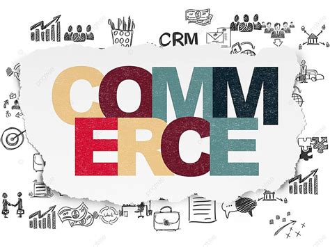 Concept Dentreprise Commerce Sur Fond De Papier Déchiré Pièce