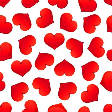 Premium Vector Red Hearts Seamless Pattern For Valentine Day