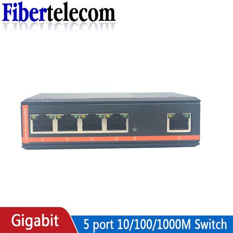 5 Ports 8 Ports Industrial Ethernet Switch 10 100 1000m Gigabit Network Switch Din Rail Type