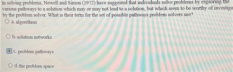 Solved In Solving Problems Newell And Simon 1972 ﻿have