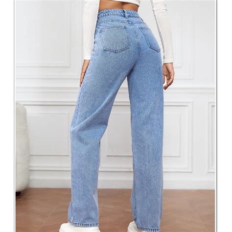 Casual Jeans For Women Elastic High Waisted Wide Leg Jeans Y2k Baggy
