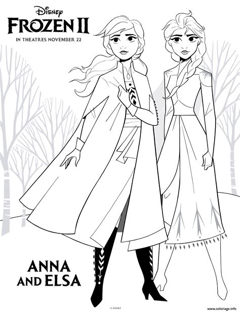 Coloriage Frozen 2 Anna And Elsa Dessin La Reine Des Neiges à Imprimer