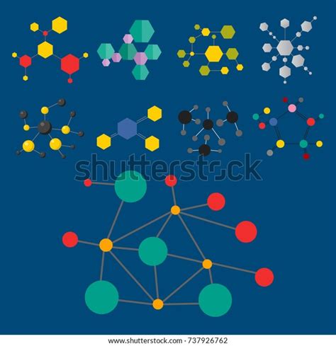 Colorful Molecular Structures Form Sphere Structure Stock Vector