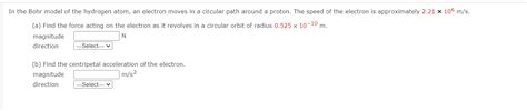 solved in the bohr model of the hydrogen atom an electron