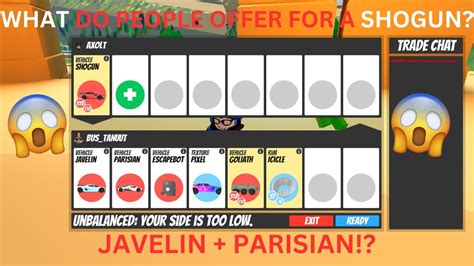 Shogun Trading Offers JAVELIN PARISIAN Roblox Jailbreak YouTube