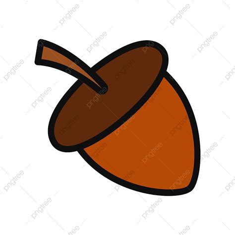 흰색 배경에 고립 된 도토리 평면 스타일 벡터 아이콘 세부 묘사 너트 벡터 Png 일러스트 및 벡터 에 대한 무료