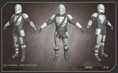 Din Djarin Mandalorian Pre Beskar Armor Bundle Cosplay 3d Model 3d