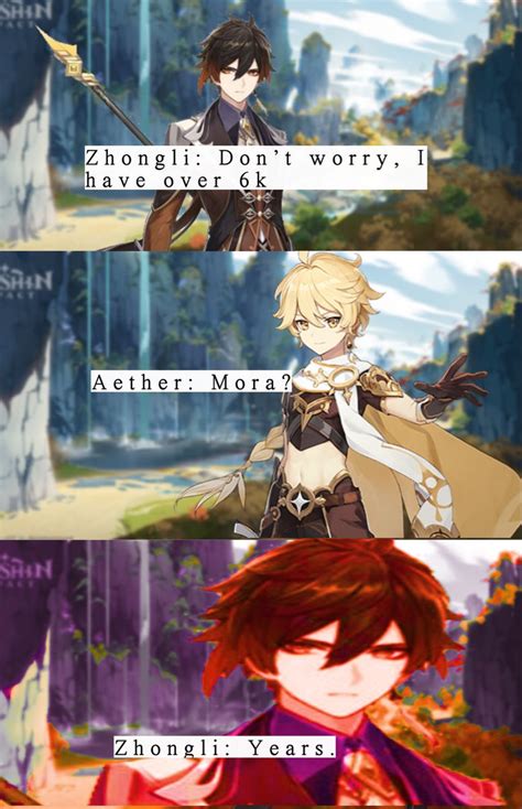 Im Just As Broke As Zhongli Funny Anime Pics Memes Anime Funny