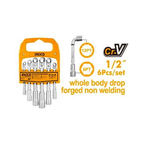 L Angled Socket Wrench Set Crv Quick Release Ingco In Pakistan