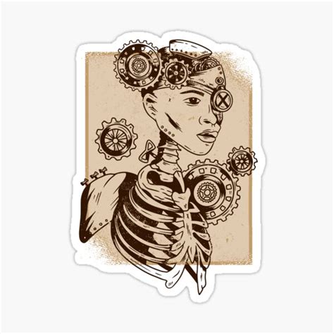 Steampunk Human Skeleton Sticker By Dersenat Redbubble