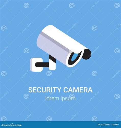 Cctv监视系统安全监控相机在墙壁专业卫兵概念蓝色背景舱内甲板的监控仪器 向量例证 插画 包括有 办公室 头垢 134426557